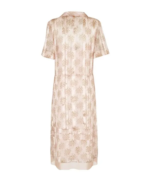 Fendi Short Sleeve Floral Printed Shirt Dress