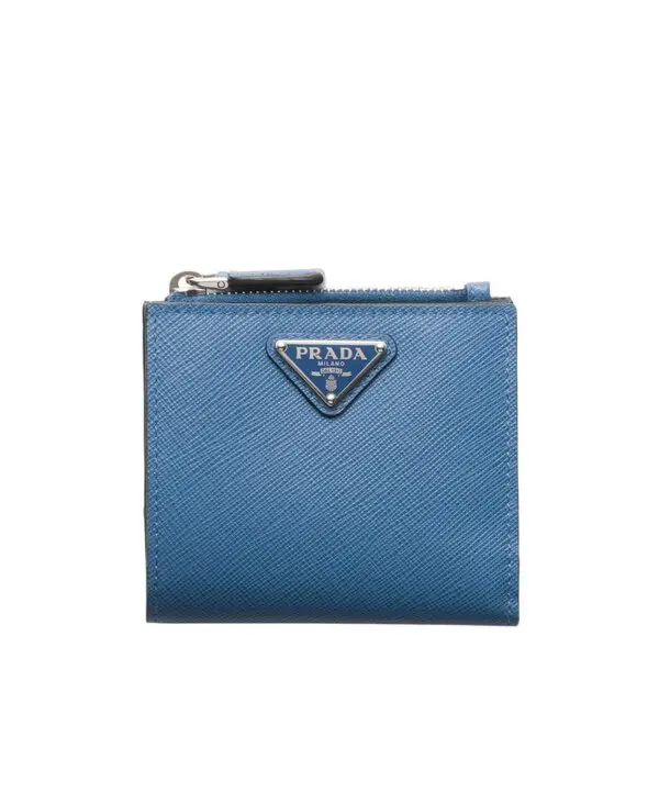Prada Small Saffiano Leather Wallet - Blue
