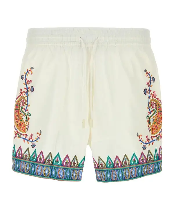Etro Paisley Printed Drawstring Shorts - White
