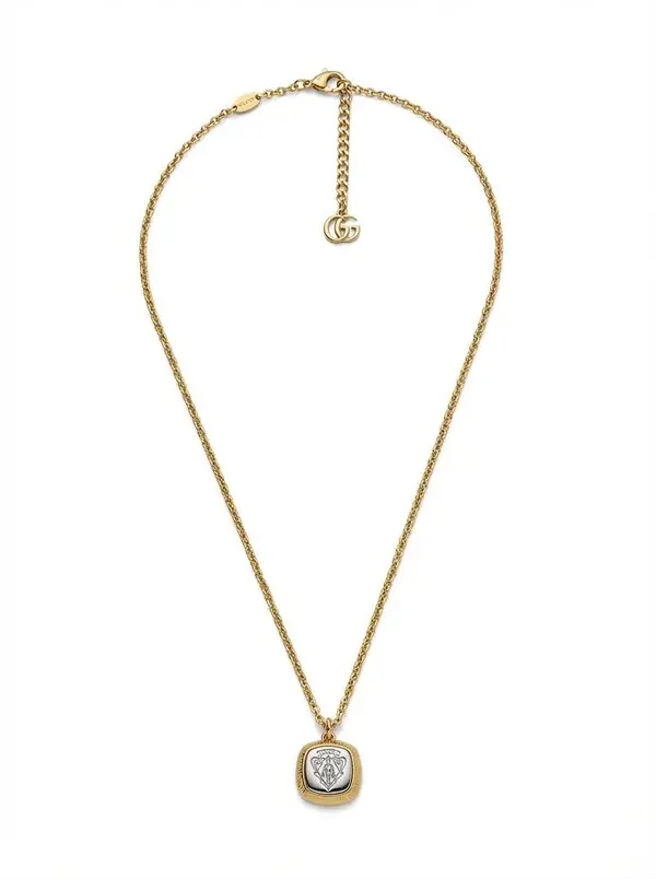 Gucci Crest Pendant Necklace - Golden