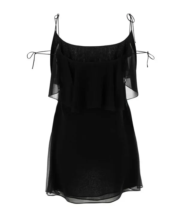 Saint Laurent Sleeveless Ruffled Dress