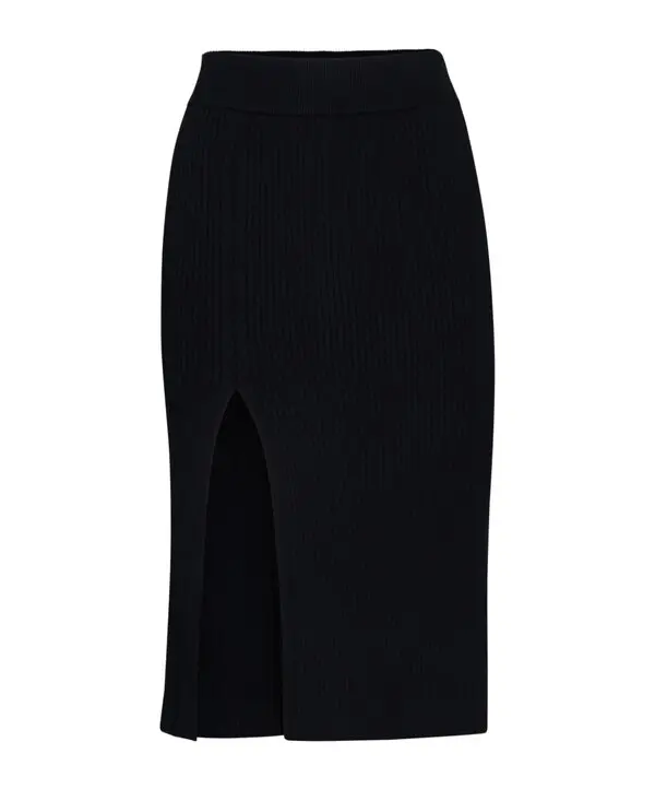 Filippa K Ribbed Midi Skirt With Front Slit
