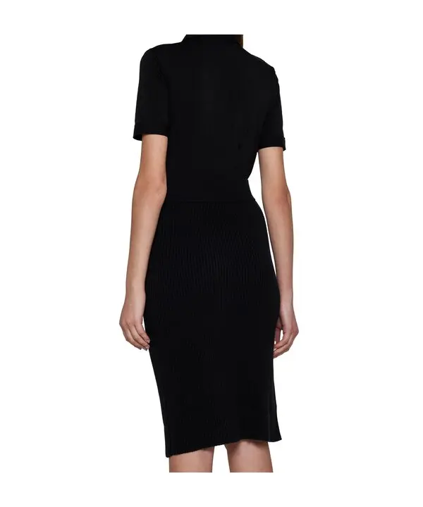 Filippa K Ribbed Midi Skirt With Front Slit