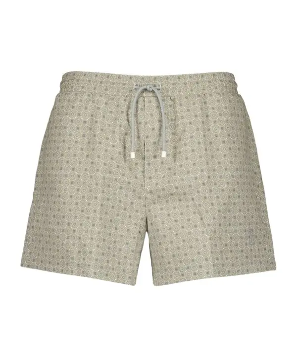 Brunello Cucinelli Geometric Print Swim Shorts - Green