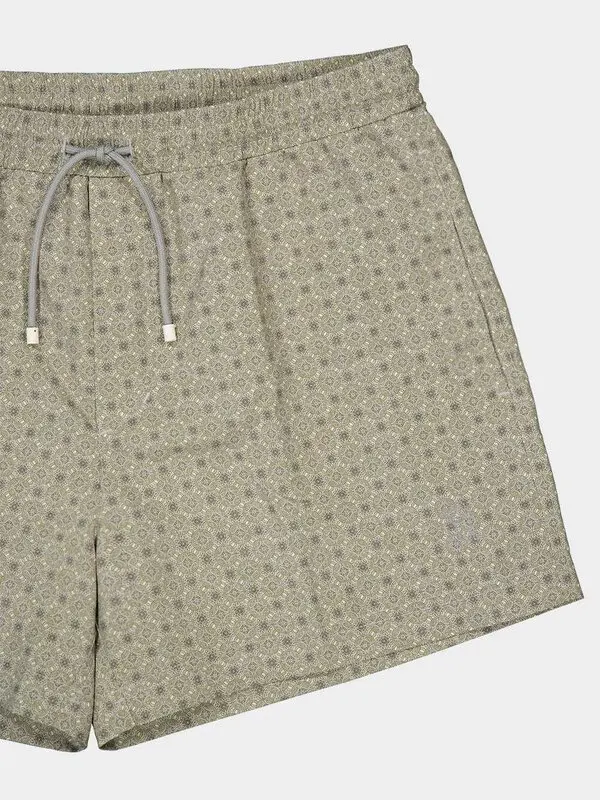 Brunello Cucinelli Geometric Print Swim Shorts