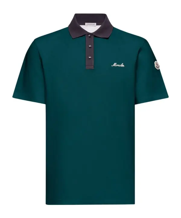 Moncler Contrast Collar Piqué Polo Shirt