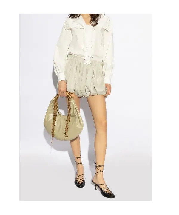 Chloé Lace-up Kitten Heel Pumps