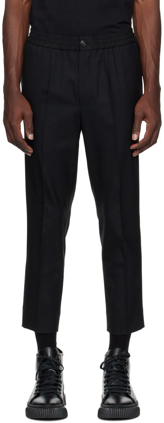 AMI Paris Tapered-leg Trousers - Black