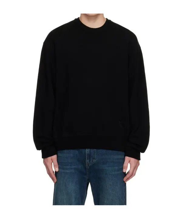 WOOYOUNGMI Ribbed Crew Neck Sweater With Embroidered Logo