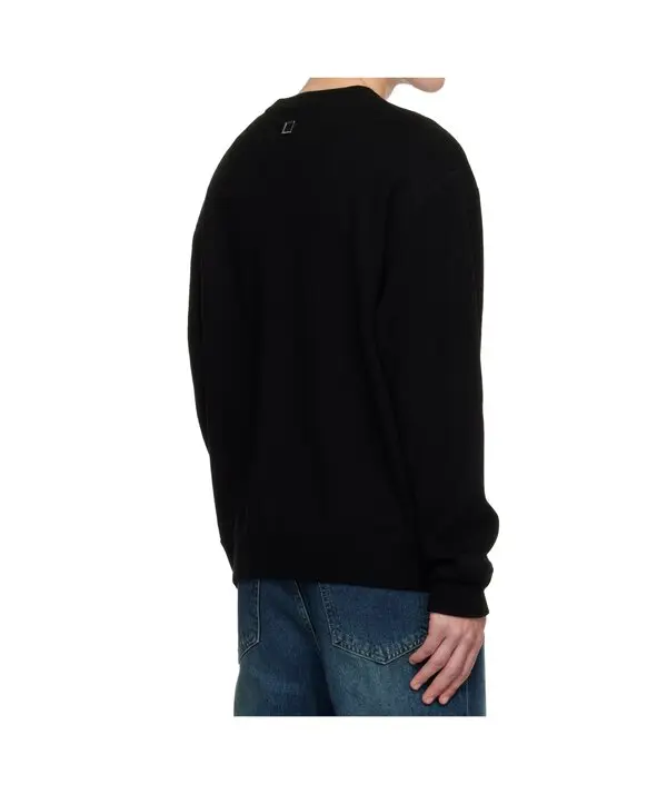WOOYOUNGMI Ribbed Crew Neck Sweater With Embroidered Logo