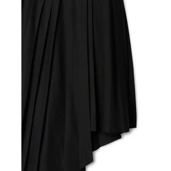Off-White Asymmetrical Pleated Skirt With Belt