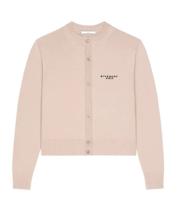 Givenchy Cropped Wool And Cashmere Cardigan - Powder