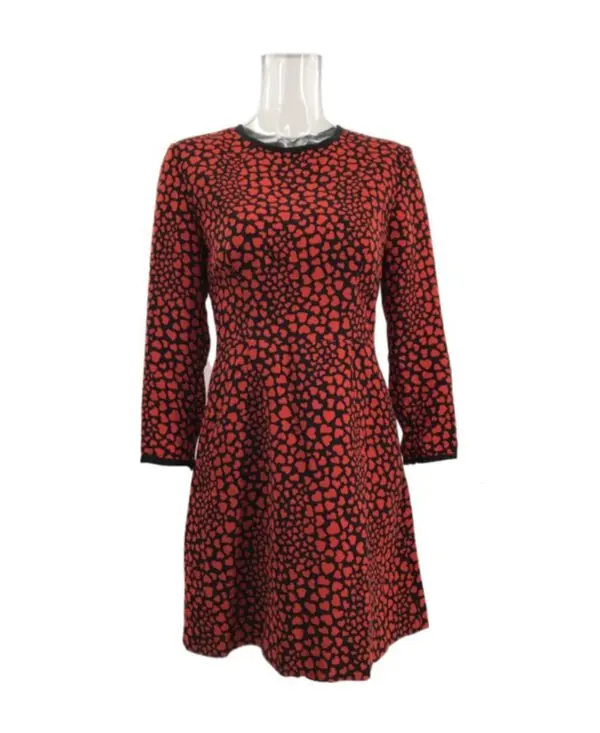 Sportmax Long Sleeve Heart Print Mini Dress