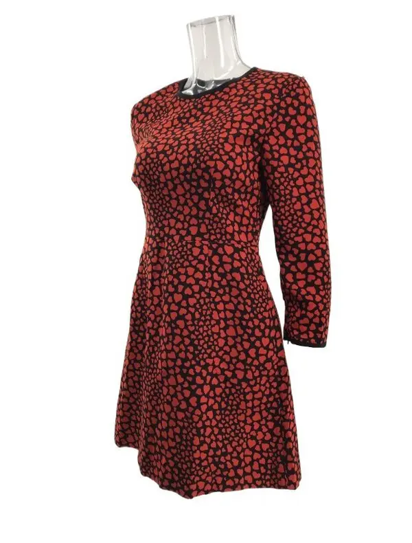 Sportmax Long Sleeve Heart Print Mini Dress
