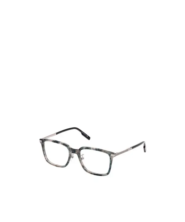 Zegna Geometric Flat Mirror Eyeglasses - Gray