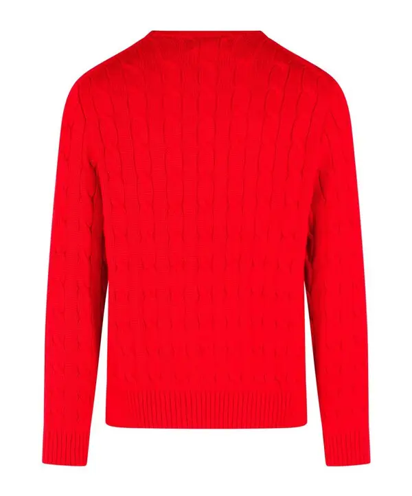 Polo Ralph Lauren Cable Knit Flag Jumper - Red