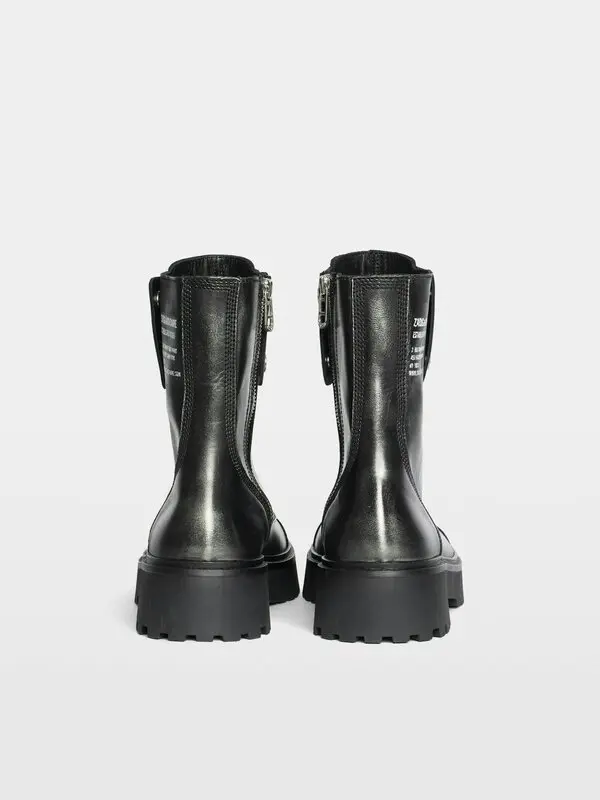 Zadig&Voltaire Leather Combat Boots - Black