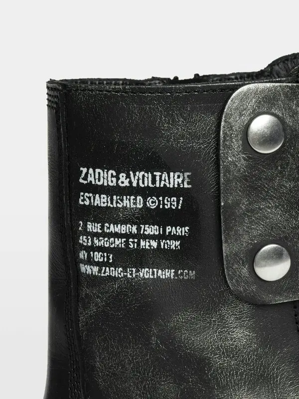 Zadig&Voltaire Leather Combat Boots - Black
