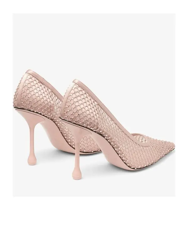 JIMMY CHOO Ixia 95 Pointed Toe Pumps - Nude