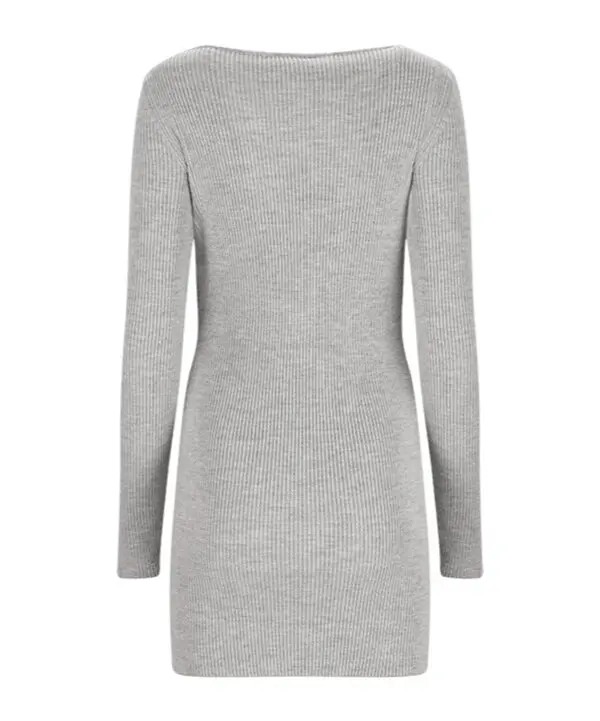 Giuseppe Di Morabito Long-sleeve Dress With Crystal Chain Neckline