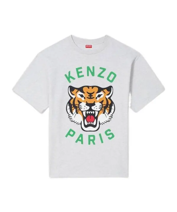 Kenzo Lucky Tiger Crewneck T-shirt - Light Gray