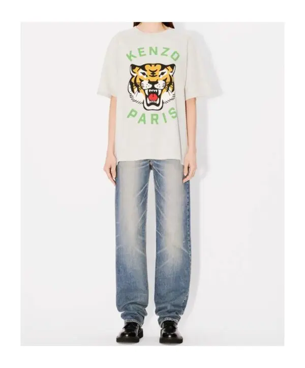 Kenzo Lucky Tiger Crewneck T-shirt - Light Gray