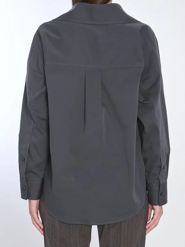 Bottega Veneta Contrast Stitched V-neck Shirt