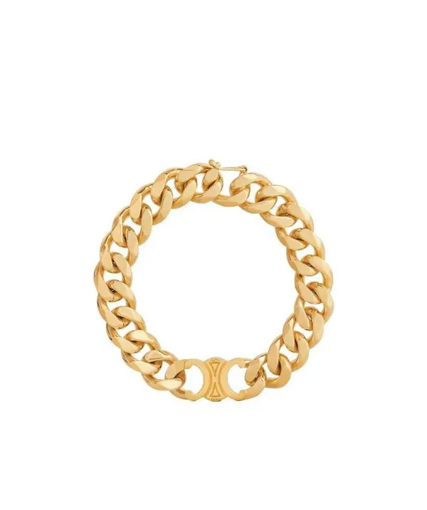 Celine Triomphe Gourmette Bracelet In Brass With Gold Finish - Yellow