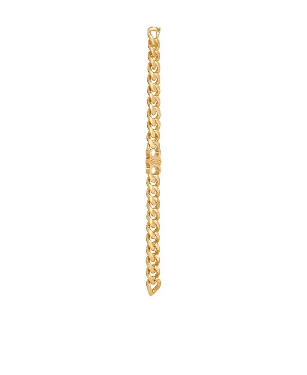 Celine Triomphe Gourmette Bracelet In Brass With Gold Finish