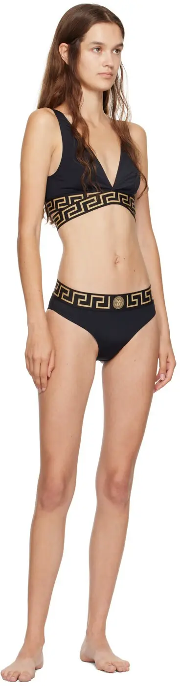 Versace Greca-detailed Layered Bikini Top