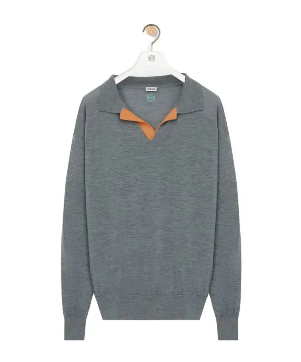 Loewe Wool Polo Sweater With Contrast Placket