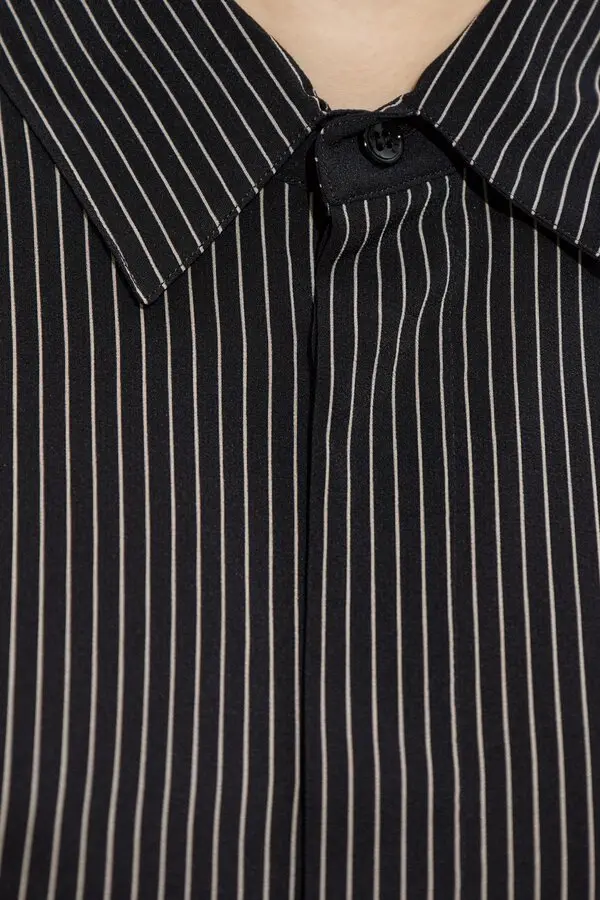 Saint Laurent Striped Button-up Shirt - Black