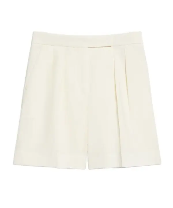 Max Mara Priamo Trumpet-shaped Mid-rise Shorts - White