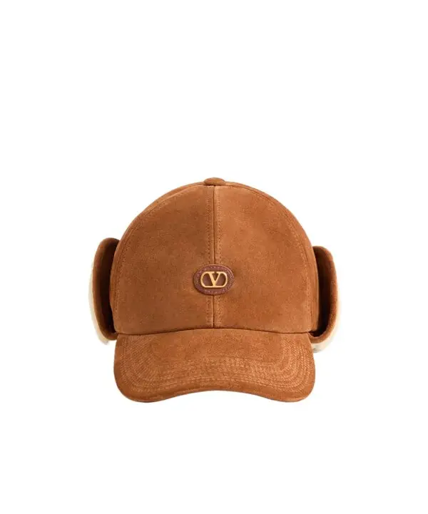 Valentino Garavani Vlogo Signature Ear Flaps Baseball Cap - Brown