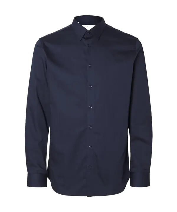 SELECTED Striped Button-up Shirt - Black