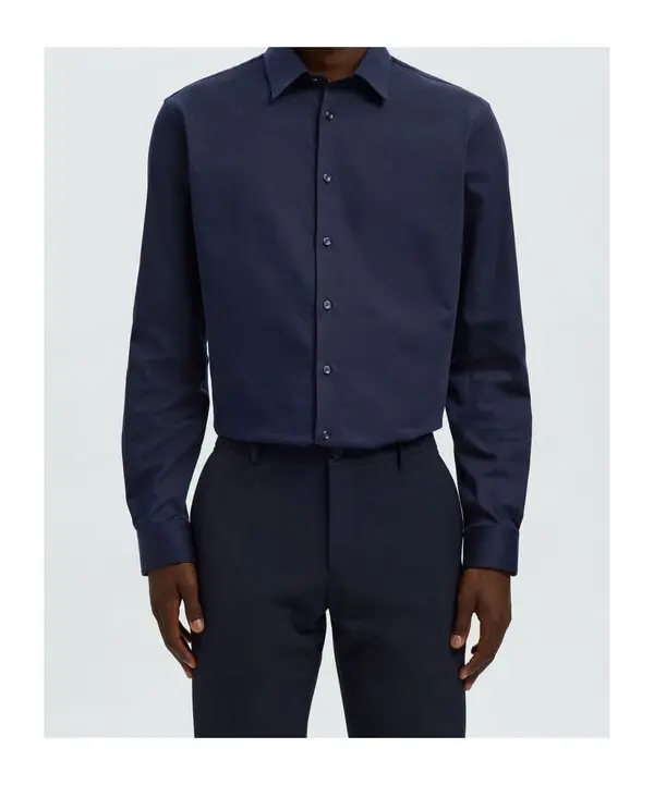 SELECTED Striped Button-up Shirt - Black