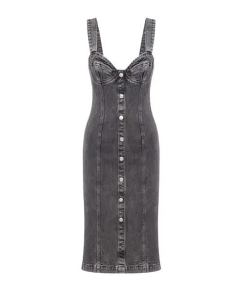 Moschino Sleeveless Denim Button-up Dress
