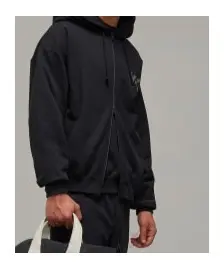 Y3 Logo Printed Zip-up Hoodie