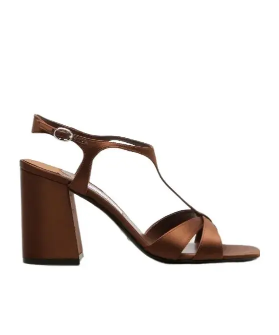 JIMMY CHOO Kesia 85 Block Heel Sandals - Brown