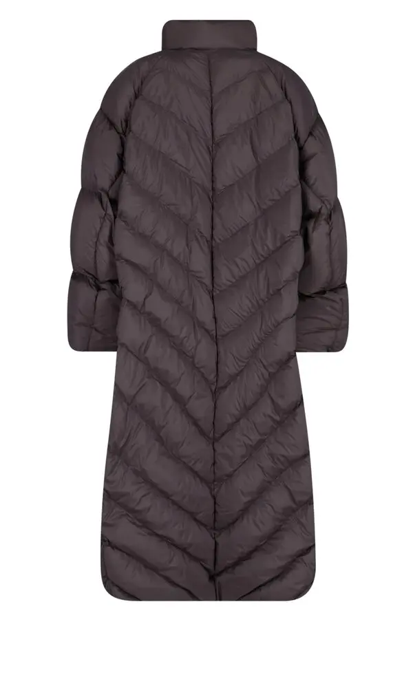 Khaite High Neck Padded Zip Up Longline Jacket