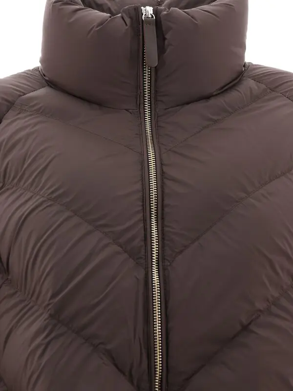 Khaite High Neck Padded Zip Up Longline Jacket