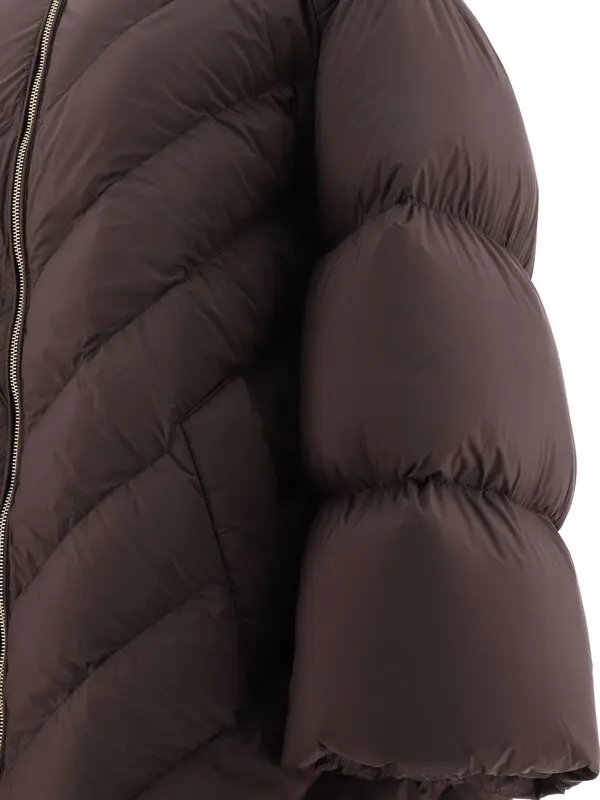 Khaite High Neck Padded Zip Up Longline Jacket