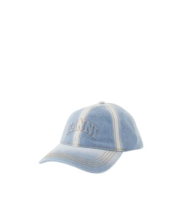 GANNI Light Denim Cap - Blue
