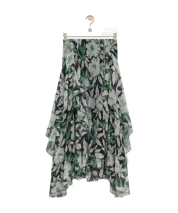 Loewe Floral Print Ruffled Skirt - Multi-color