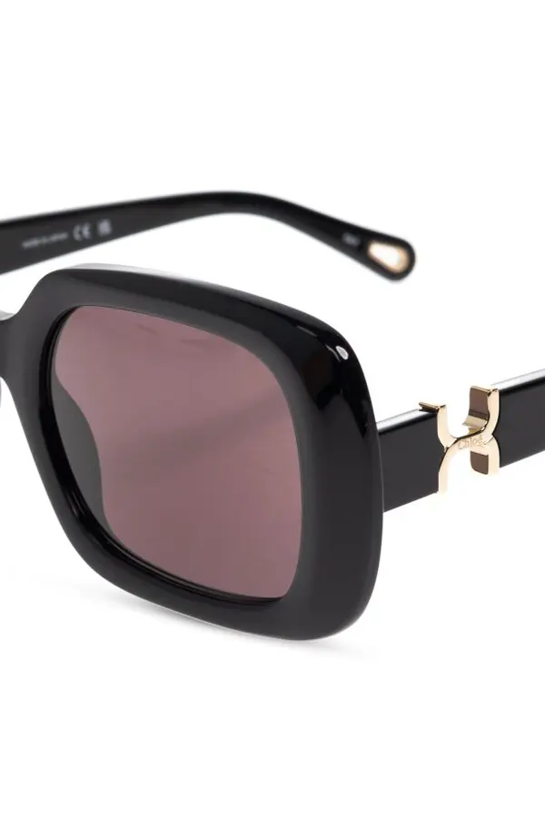 Chloé Rectangular Frame Sunglasses - Nude