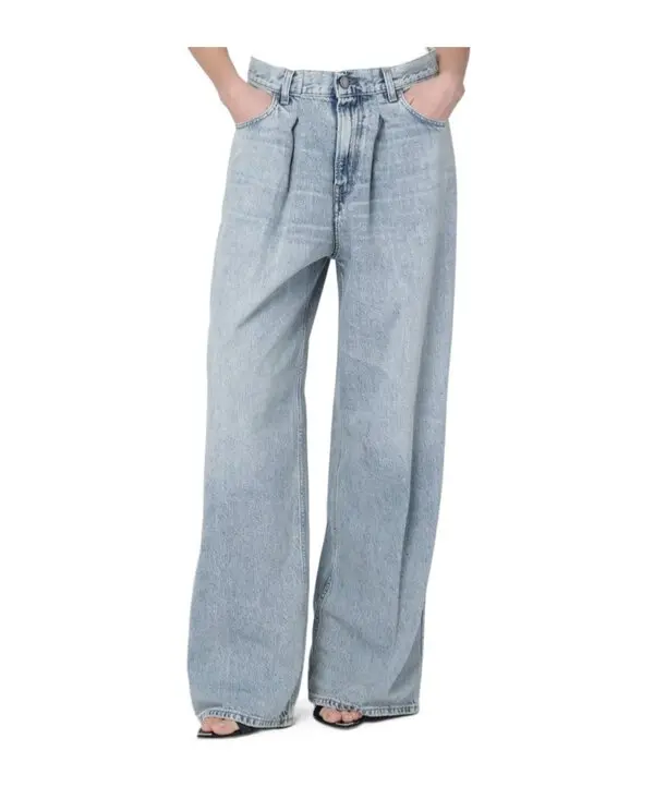 HAIKURE Wide-leg Jeans With Whiskering Effect - Gray