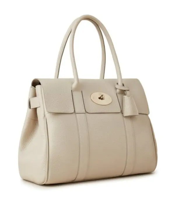 Mulberry Pebbled Textured Detail Top-handle Tote Bag