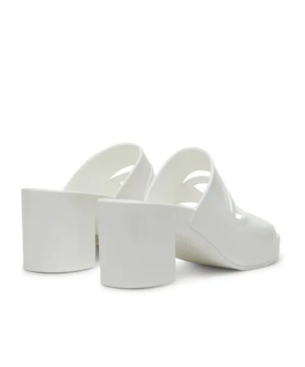 DIESEL® Sa-bonnie Mules With Cut-out Logo Detail - White