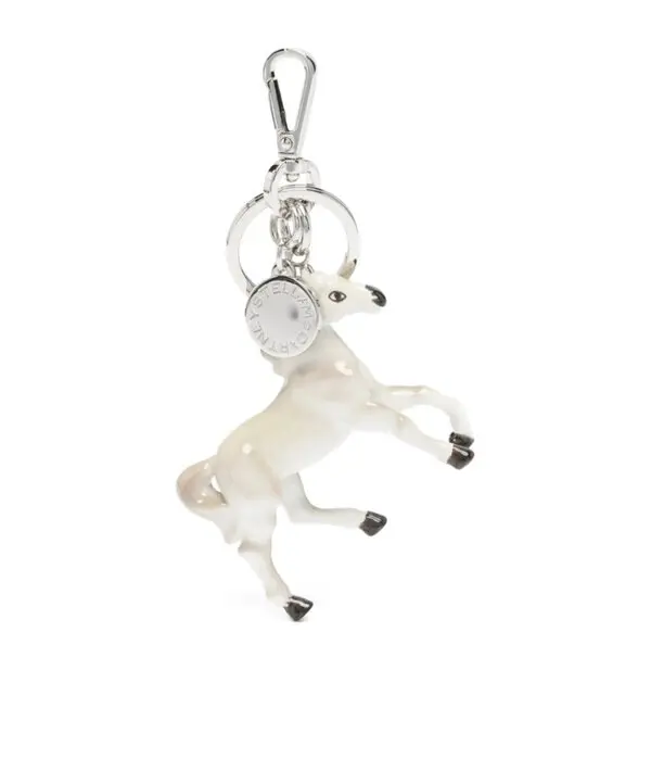 Stella McCartney Horse Charm Keychain - White
