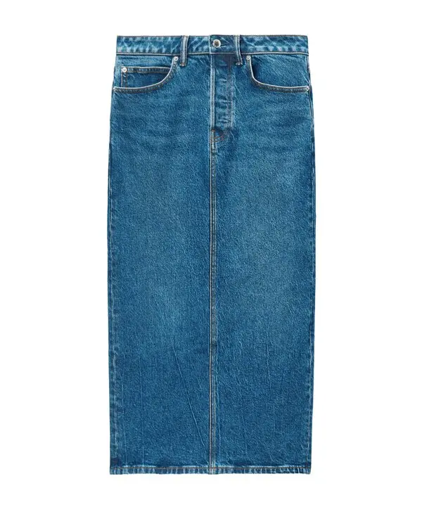 Alexander Wang Denim Midi Skirt - Denim Blue